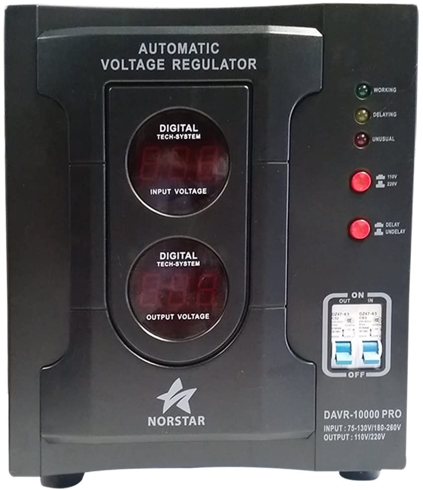 Norstar DAVR-8000 Watt Voltage Transformer with Stabilizer, 8000W Step ...
